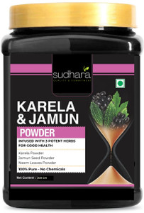 SUDHARA Karela Jamun Powder with Neem - Blend of 13 Ayurvedic Herbs for ...