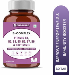 Oneguard Vitamin B Complex Veg Tablets 100% RDA Of Vitamin B1, B2, B3 ...