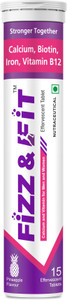 FIZZ&FIT Calcium with Biotin, Iron, Vitamin-C &B 12 Effervescent Tablet ...