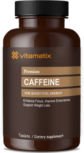 Vitamatix Caffeine 200mg Supports Focus, Energy, Endurance Tablets (H94 ...