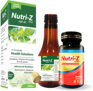 Nutri-Z Tablet (Bottle Pack) & Syrup with Multivitamin for Men & Women ...