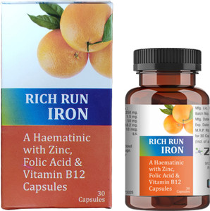 zeelab Rich Run Iron Supplement | A Haematinic with Zinc, Folic Acid ...