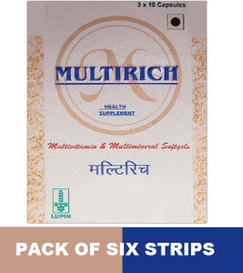 Lupin MULTIRICH MULTIVITAMIN AND MULTIMINERAL SUPPLEMENT CAPSULE (6 ...