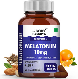 THE BODY RESERVE Melatonin 10mg NON Addictive Tablets for Natural Deep ...