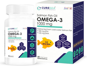 CURESEA LIFESCIENCES Omega 3 Salmon Fish Oil 1000mg (180mg EPA & 120mg ...