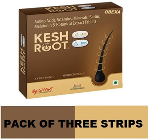 OBEXA SMART LABS KESHROOT TABLET FOR ANTI HAIRFALL MULTIVITAMIN TABLET ...