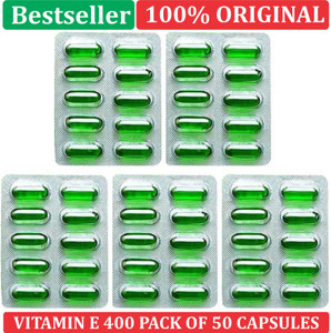 PHARMAZAIN LIFE SCIENCES Vitamin E (Pack of 50 Capsules) Face Hair ...