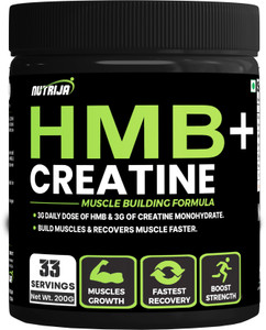 NutriJa HMB + Creatine Supplement - Natural Muscle Building Formula 3g ...