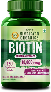 Vlado's Himalayan Organics Biotin 10000 mcg with Keratin, Amino Acids ...