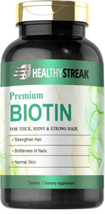 Healthy Streak Biotin Maximum Strength for Hair Skin & Nails Tablets ...