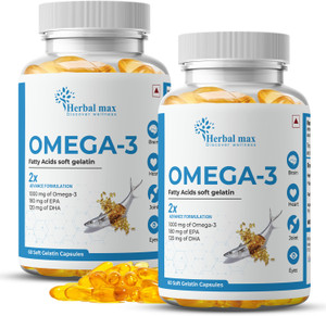 Herbal max Fish oil (1000 Omega 3, with 180 mg EPA & 120 mg) for brain ...