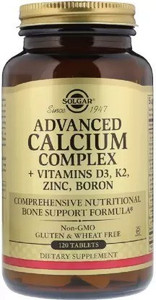 Solgar Advanced Calcium Complex + Vitamins D3, K2, Zinc, Boron, 120 ...
