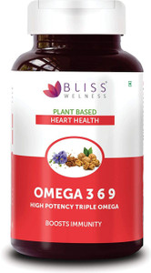 Bliss Welness Heart Brain Health |Triple Omega 3 6 9 ALA LA OA| Eye ...
