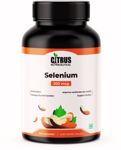 CITRUS NUTRACEUTICAL Selenium 200 mcg for Immune System, Thyroid ...