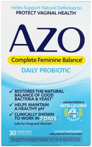 Azo Complete Feminine Balance, Daily Probiotic, 5 Billion, 30 Once ...