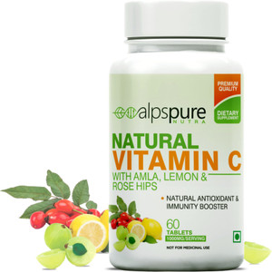 ALPSPURE Nutra Natural Vitamin C 1000mg with Amla,Lemon & Rose Hips ...