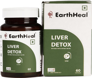 EarthHeal Liver Detox with Milk Thistle Extract 600mg, Multivitamins ...