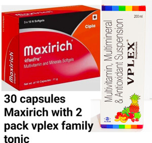 Maxirich Multivitamin 30 capsules with 2 pack Vplex family tonic Price ...