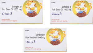Omix-3 Softgels Capsules of Flaxseed Oil (1000 mg) | for Healthy Skin ...