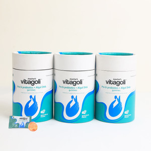 vitagoli Prebiotic & Probiotics + Algal DHA Omega3 4 CFUs vegan Gummy ...