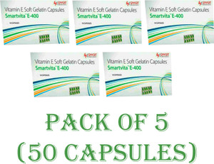 Smartvita E-400 Vitamin E Soft Gelatin Capsules Pack of 5 Strip Price ...