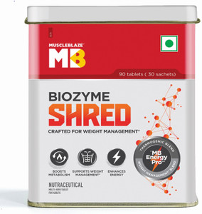 MUSCLEBLAZE Biozyme Shred with 5 Blends & MB Energy Pro, Supports ...