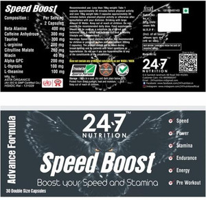 247 NUTRITION Speed Boost Capsules for Insane Energy, Non-Crash Stamina ...