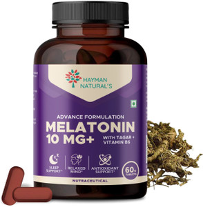 HAYMAN NATURAL'S Melatonin 10mg + Tagar 250mg|Non-Habit Forming ...