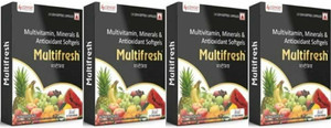 MULTIFRESH Multivitamin- Multiminerals 10 Softgel Capsules pack of ( 4* ...