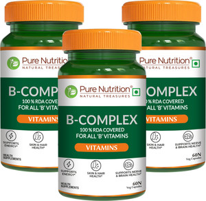 Pure Nutrition Vitamin B-Complex - 100% RDA for B Vitamins(B1, B2, B3 ...