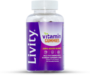 Livity Multivitamin Gummies with DHA and Patented Korean Red Ginseng ...
