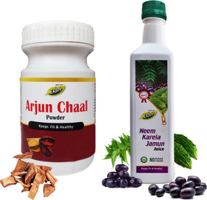 Ekjot Arjun Chal Powder (100g) & Neem Karela Jamun Juice (500ml ...