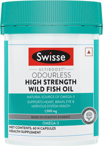 Swisse High Strength Fish Oil with 1500mg Omega 3 g for Heart, Brain ...