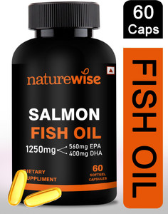 Naturewise Premium Wild Salmon Fish Oil Capsules for Men & Women with ...