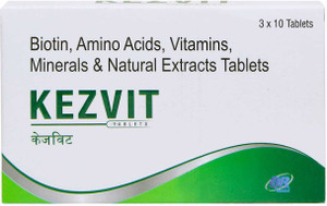 KEZVIT MULTIVITAMIN tablets with BIOTIN, AMINO ACID,VITAMINS,MINERALS ...