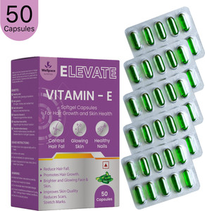 Wellpace Nutrition ELEVATE Vitamin E Capsules for Hair Growth, Skin ...
