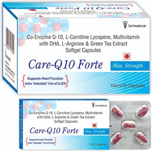 NUTRIGROW Care Co-Enzyme Q10 forte,L-Carnitine,cyanocobalamin, Lycopene ...