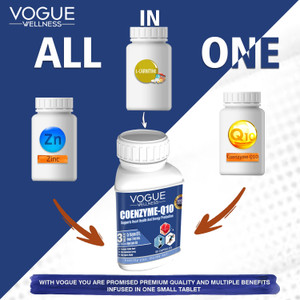 VOGUE WELLNESS Coenzyme Q10 Tablets with Zinc & l-Carnitine Boost ...