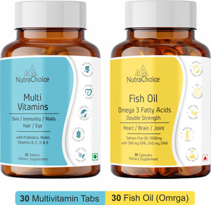 NutraChoice Multivitamin & Omega 3 Fish Oil 1000mg Combo (30N Tabs ...