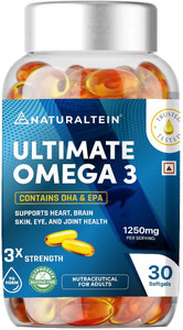 NATURALTEIN Triple Strength Omega-3 1250mg |450mg EPA & 300mg DHA ...