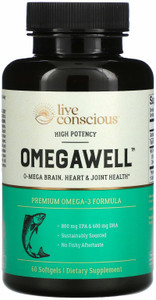 Live Conscious OmegaWell, High Potency, 60 Softgels Price in India ...