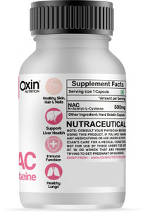 Oxin Nutrition NAC N-Acetyl L-Cysteine - Lungs Respiratory Support ...