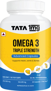 TATA 1mg Triple Strength Omega 3,EPA(560mg) & DHA (400mg) Fish Oil ...