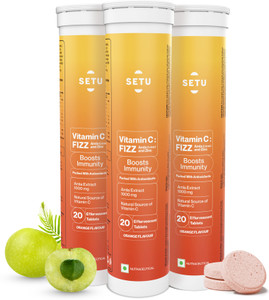 SETU Vitamin C: Fizz - 60 Effervescent Tablets (Pack of 3) | Amla ...