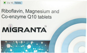 MIGRANTA Riboflavin Magnesium Coenzyme Q10 Headache tablet Migraine ...