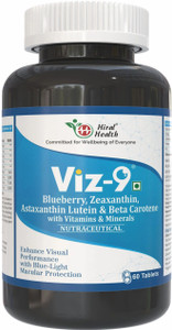 Hiral Health Viz-9 Tablets: Eye Supplement with Vitamin A, Lutein ...