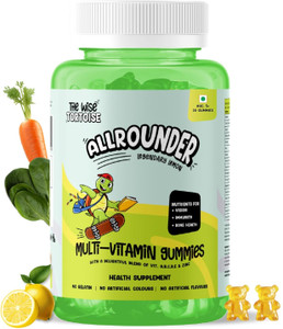 The Wise Tortoise Allrounder Kids Multivitamin Gummies Lemon Flavour ...