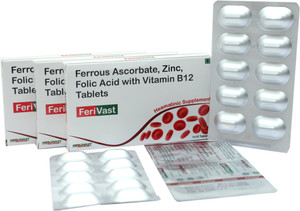 Medirvast Healthcare Ferivast-Iron with Zinc, Vitamin B9 and B12 Price ...