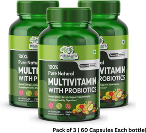 HIMALAYA HERBAL VEDA Pure Natural Multivitamin Capsules With Probiotics ...