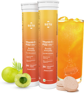 SETU Vitamin C: Fizz - 40 Effervescent Tablets (Pack of 2) | Amla ...